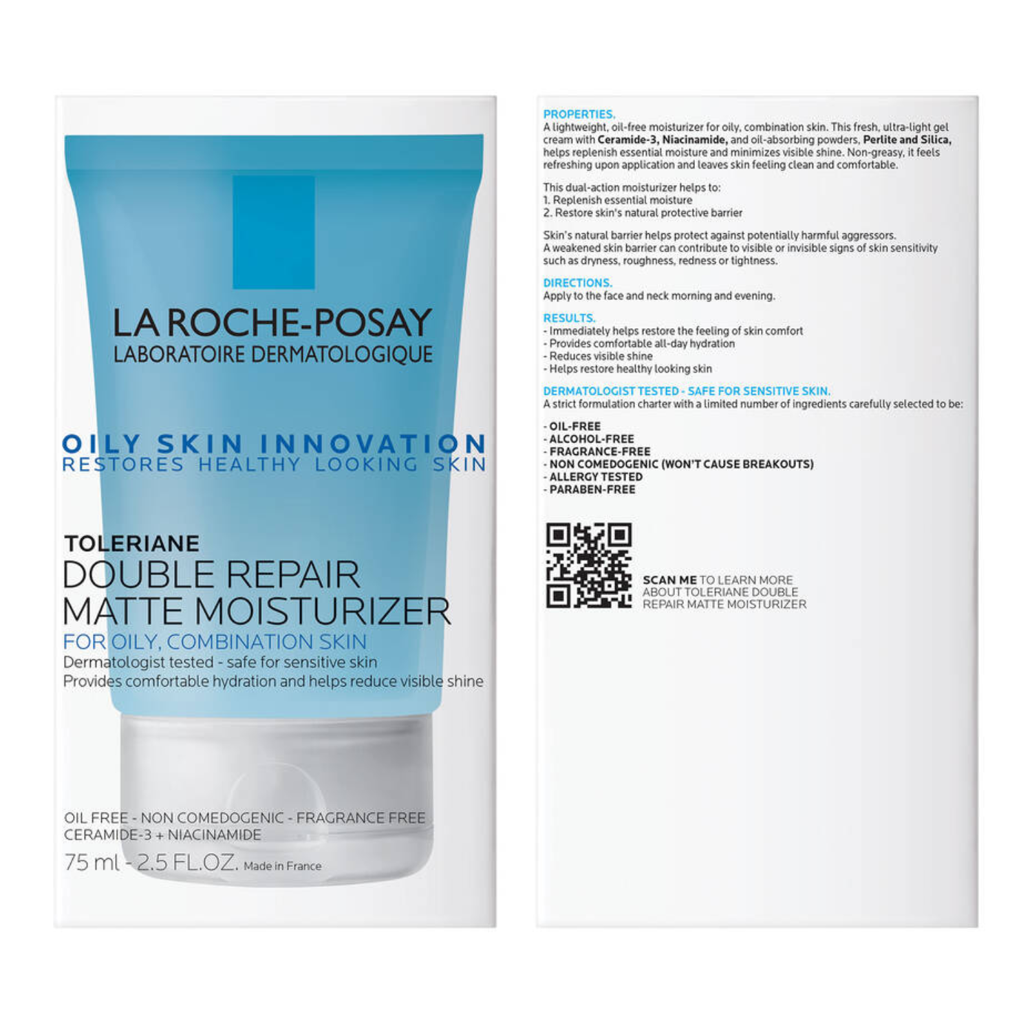 La Roche-Posay Toleriane Double Repair Matte Face Moisturizer for Oily ...